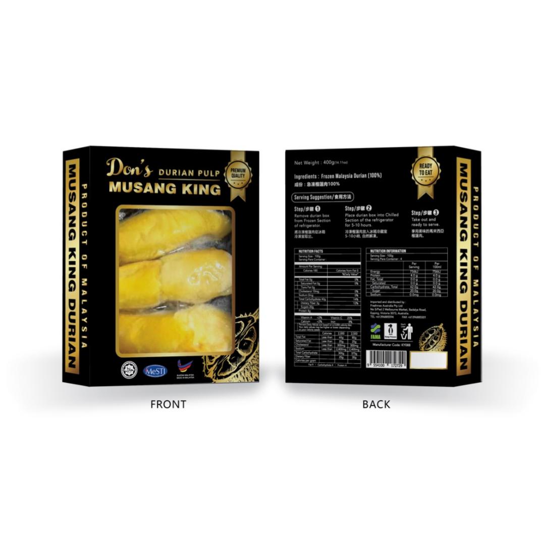 Musang King D197 Durian - Frozen Pulp | Don's Fine Foods